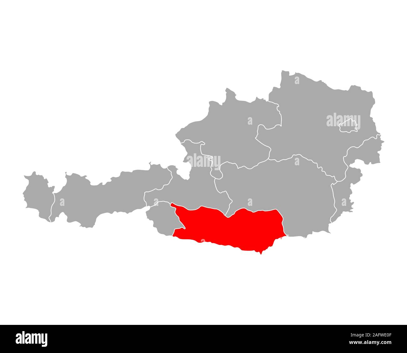 Map of Carinthia in Austria Stock Photo - Alamy