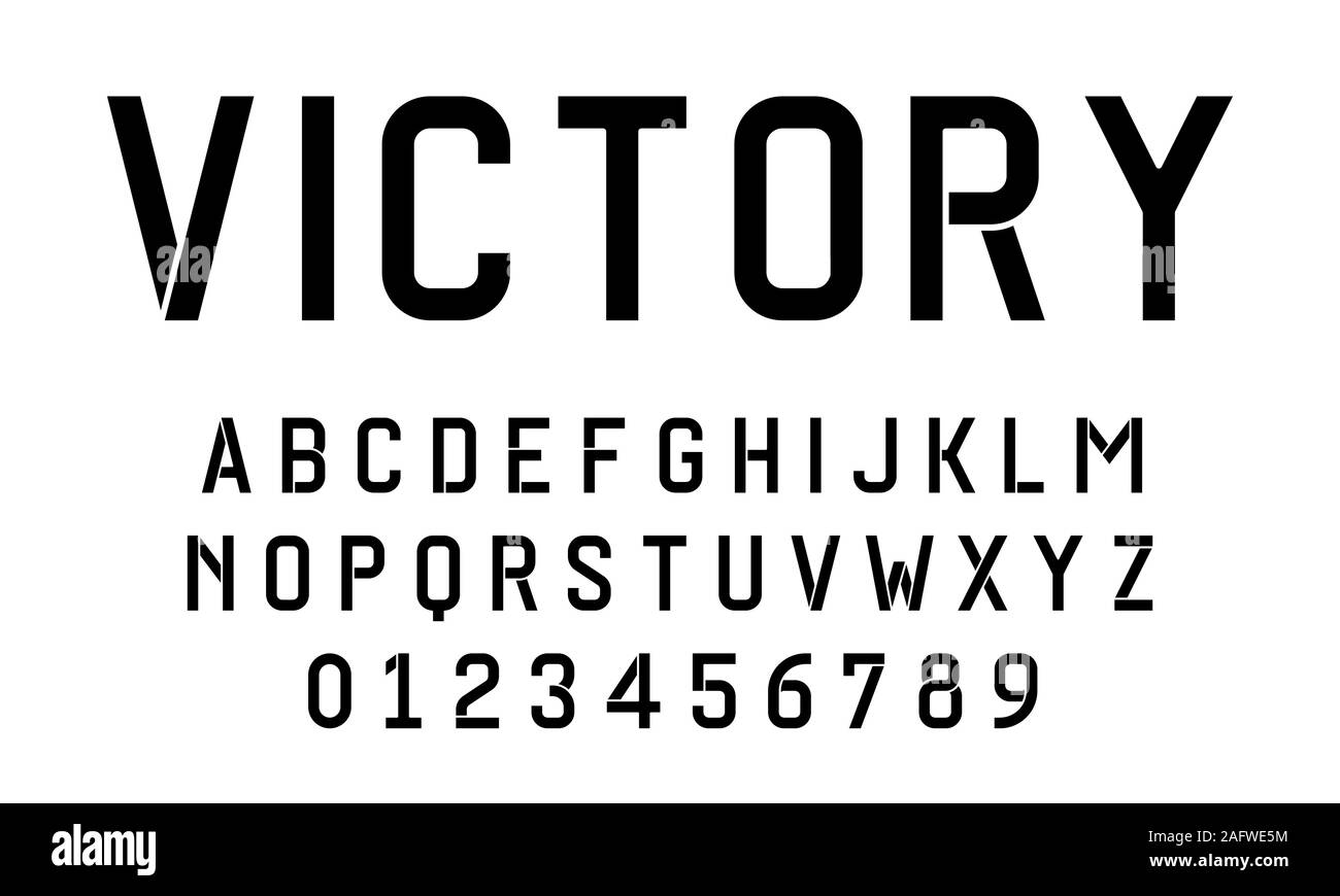 Set of alphabets font letters and numbers modern abstract design vector ...