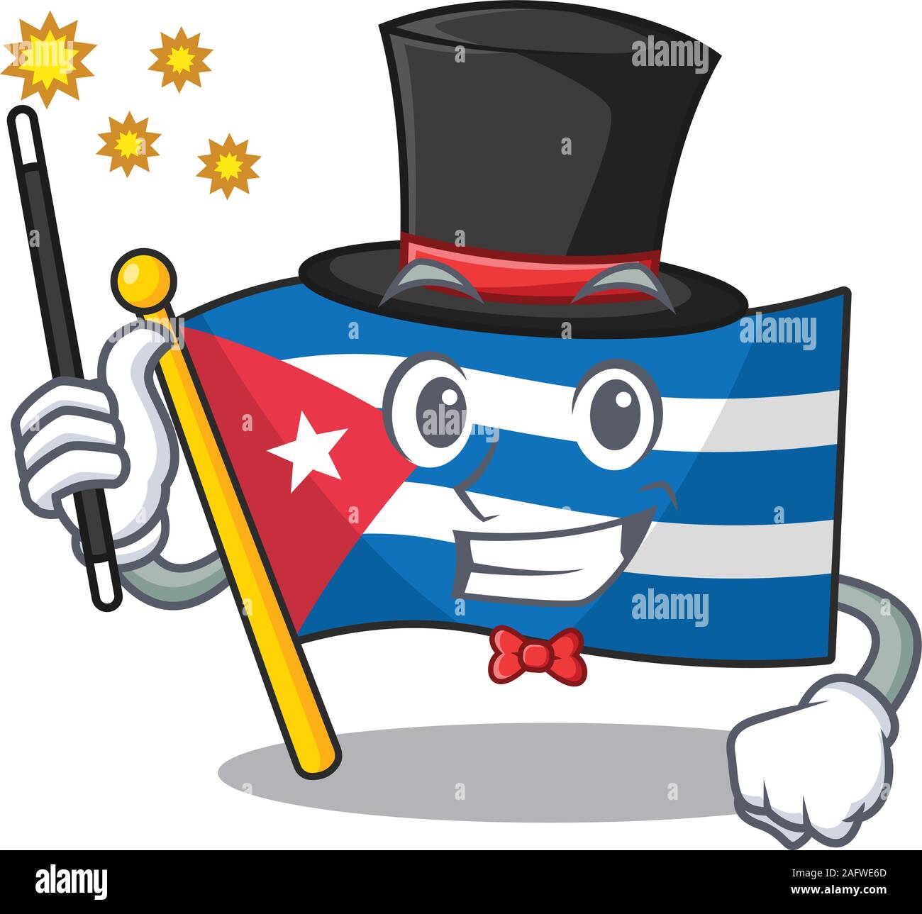 Mascot of flag cuba Scroll performance as a Magician style Stock Vector ...