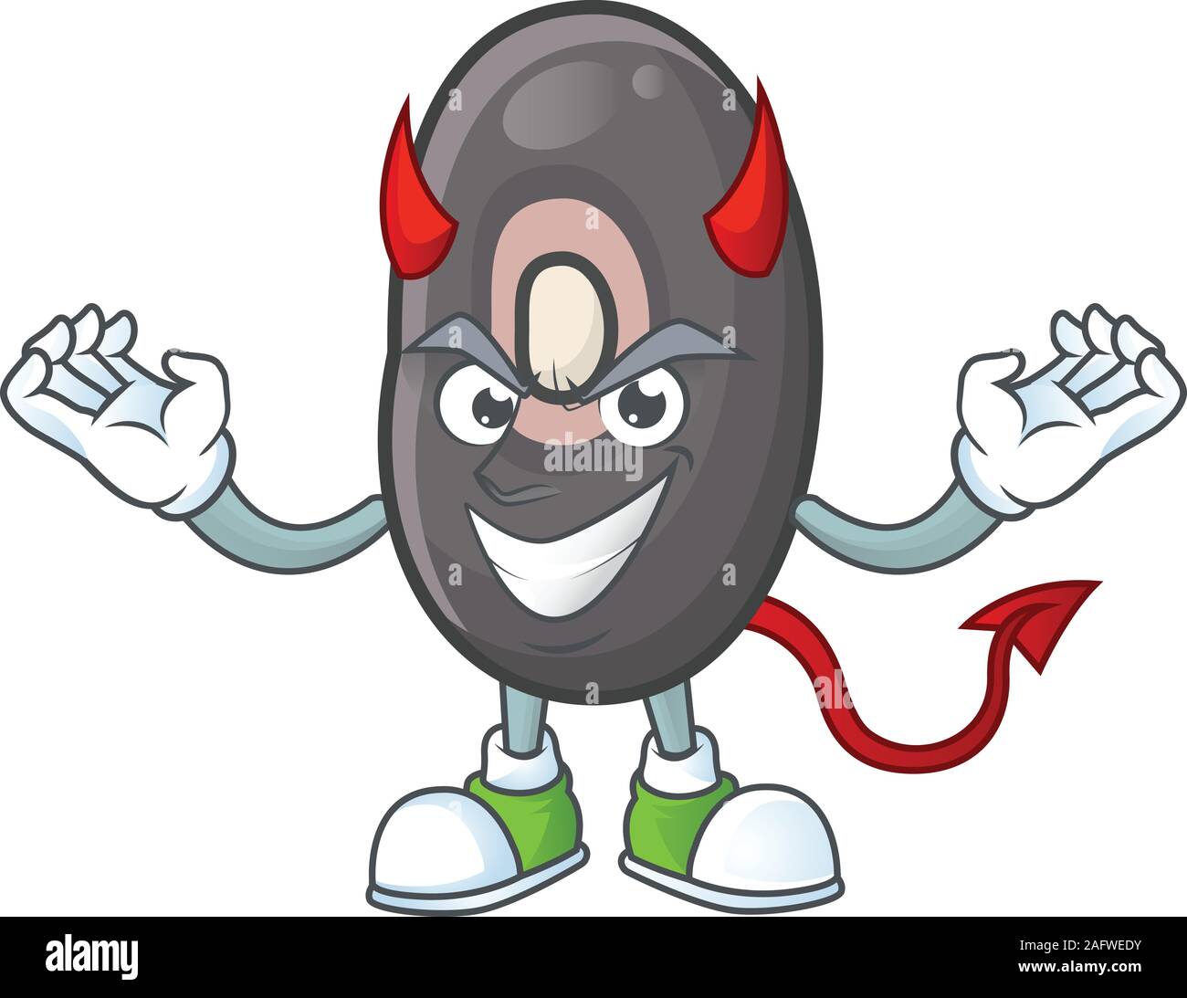 Picture of black beans as a Devil cartoon mascot Stock Vector Image ...