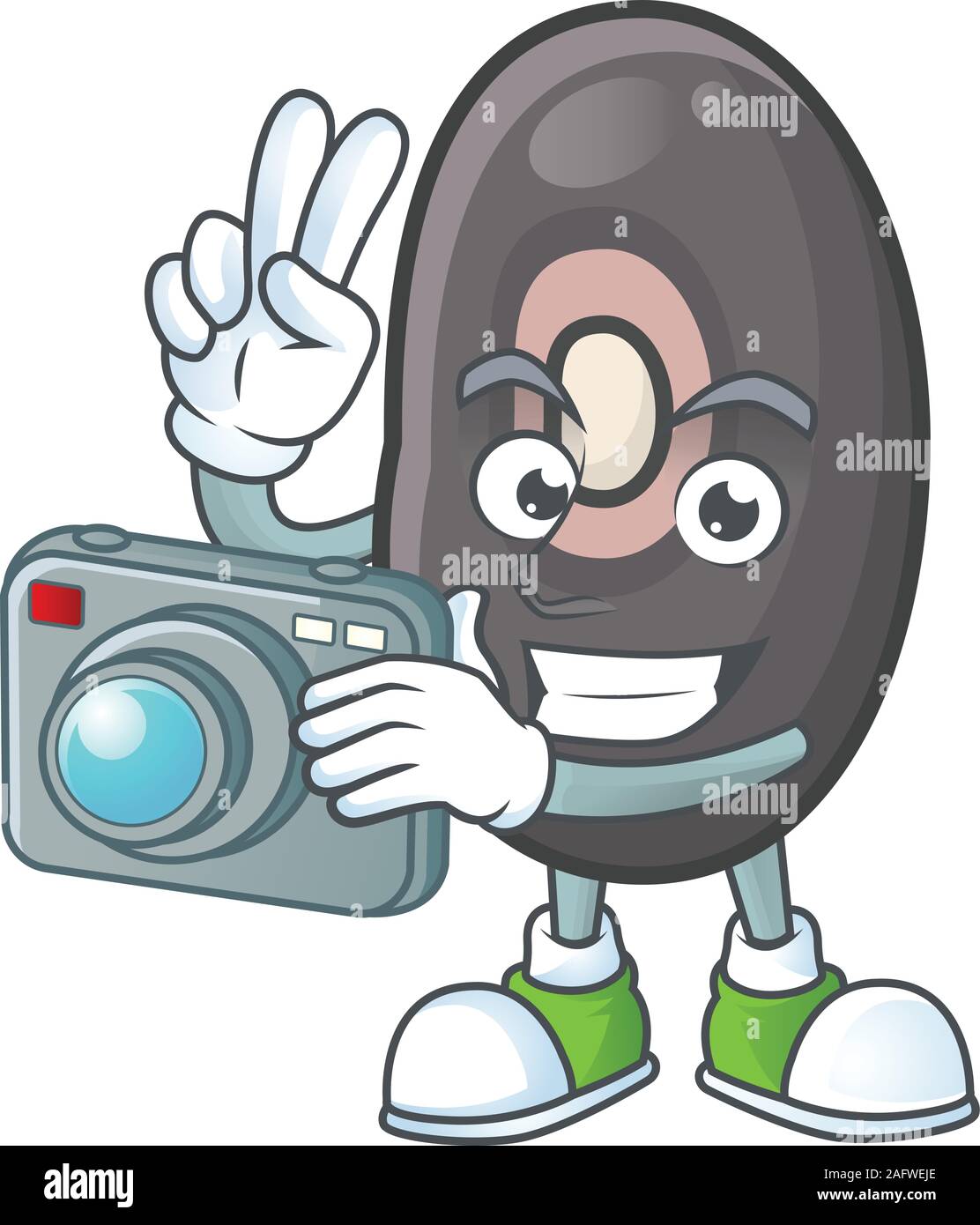 Smart Photographer black beans cartoon mascot with a camera Stock ...