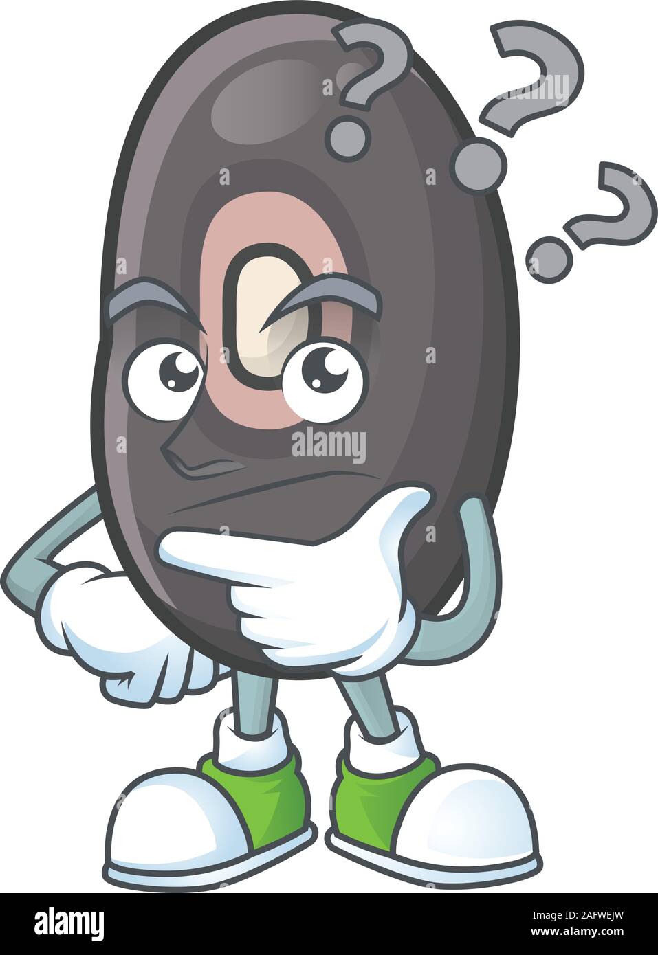 cartoon character of black beans with confuse gesture Stock Vector ...