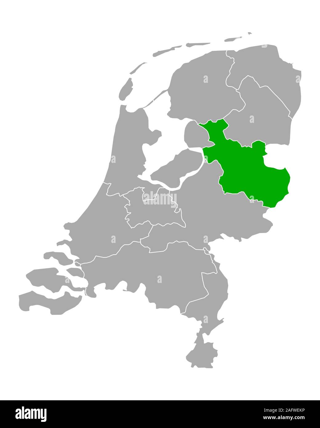 Map of Overijssel in Netherlands Stock Photo - Alamy