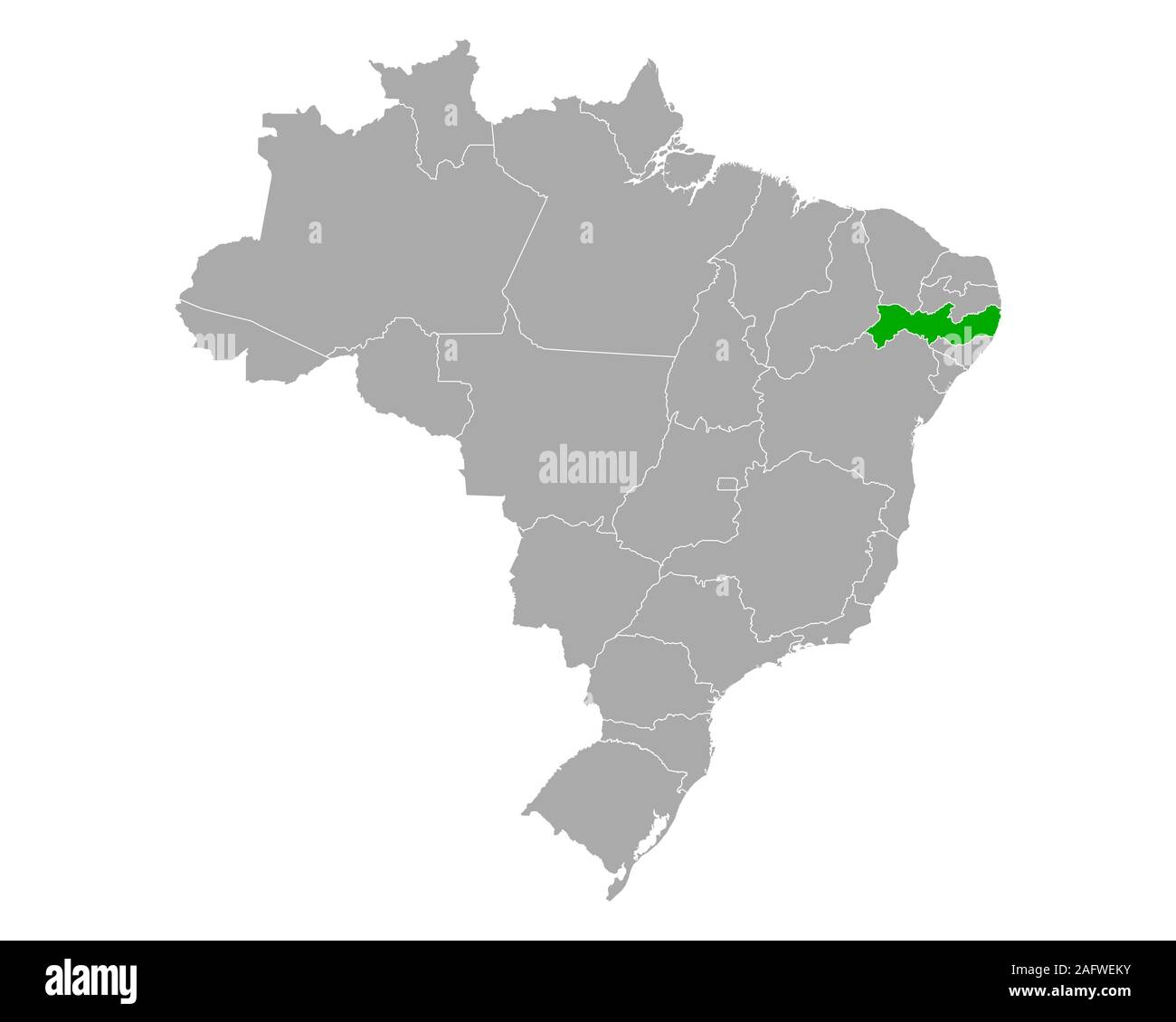 Map of Pernambuco in Brazil Stock Photo - Alamy