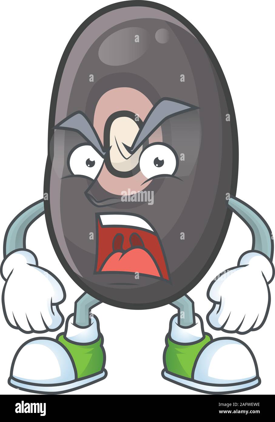 angry face of black beans cartoon character style Stock Vector Image ...