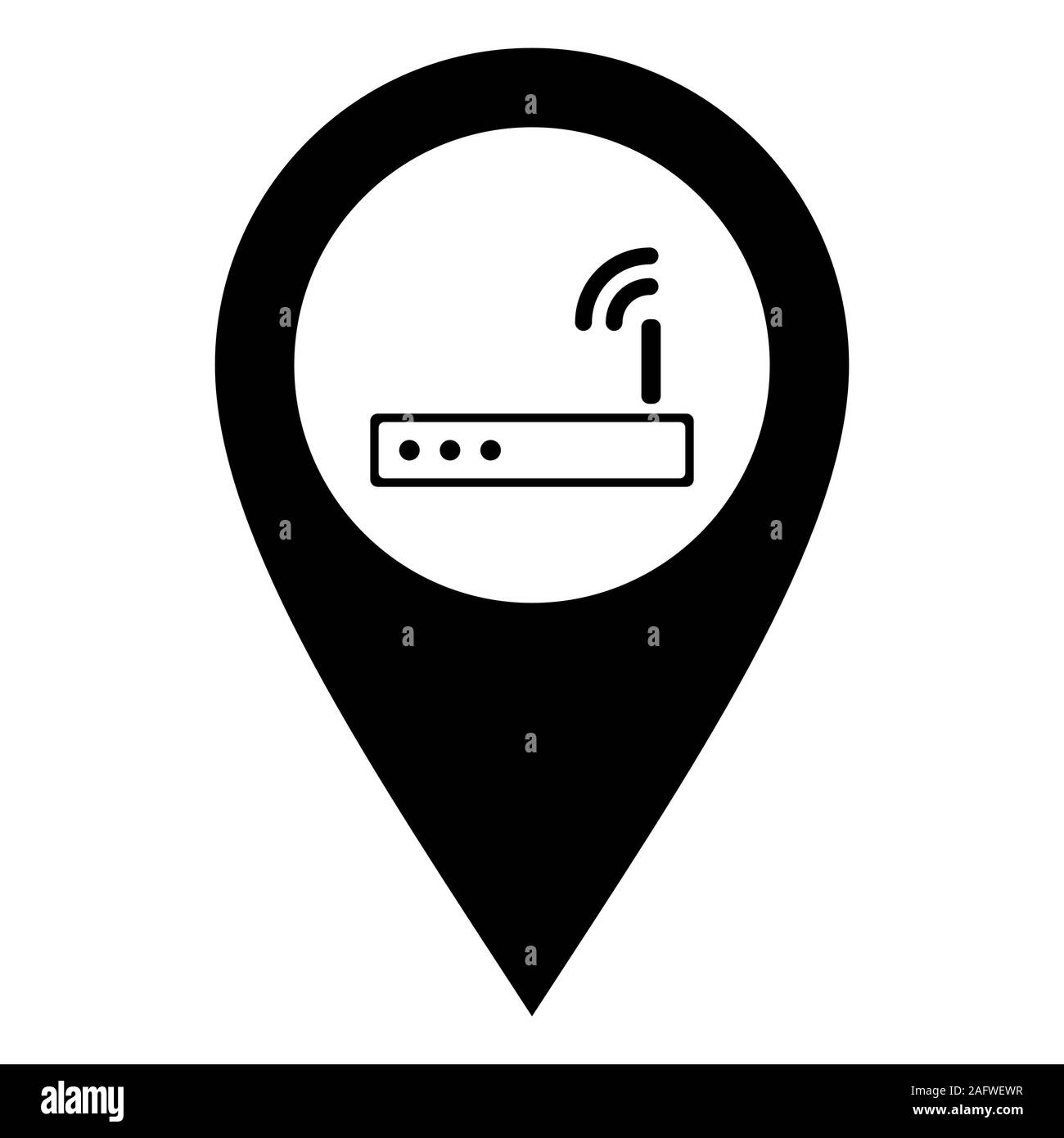 Router and location pin Stock Photo - Alamy