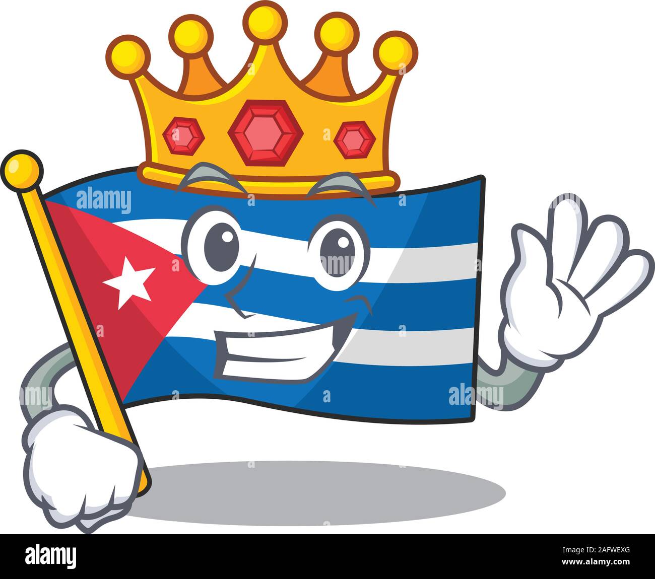 Flag cuba Scroll A stylized of King on cartoon character design Stock ...
