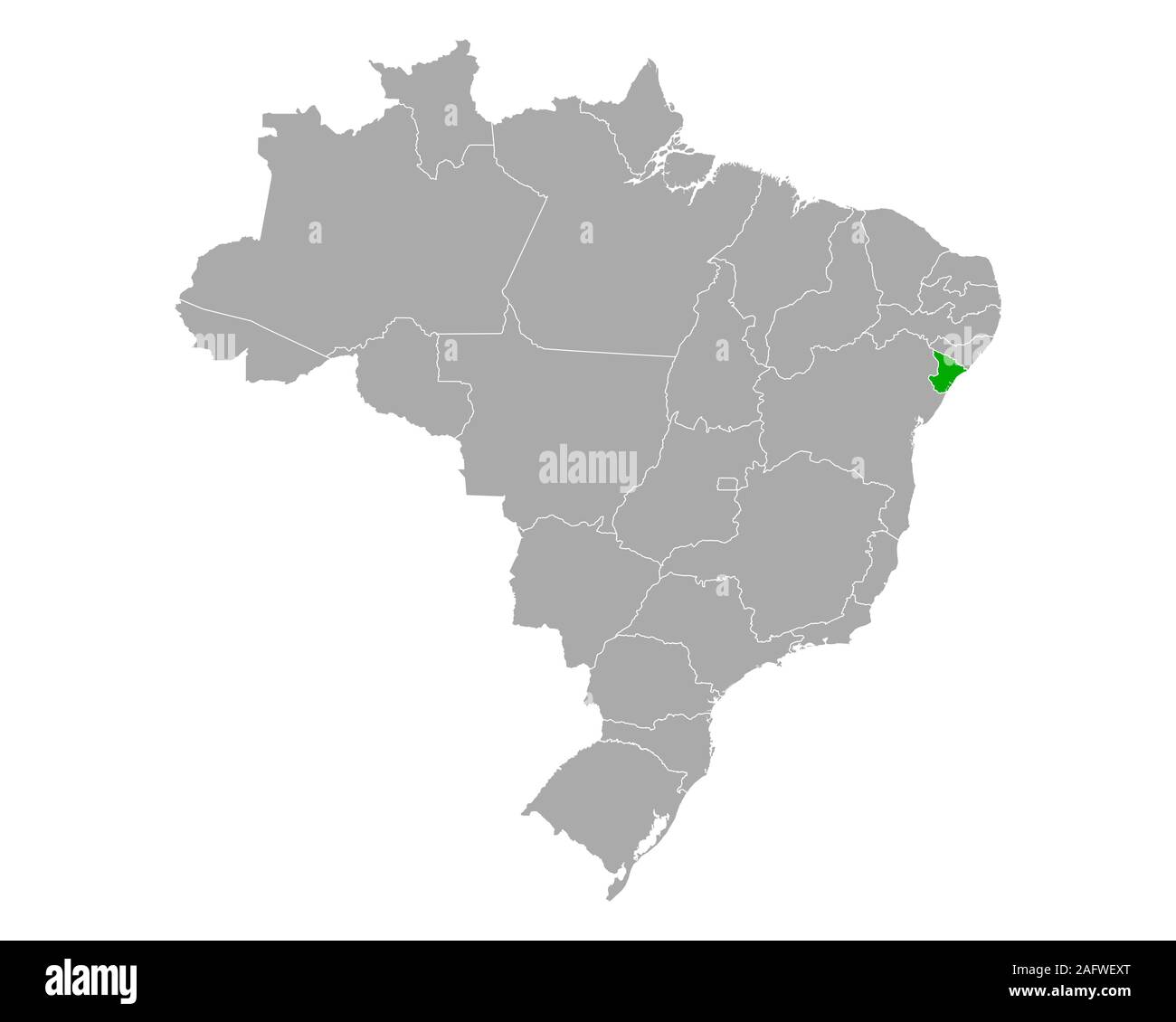 Map of Sergipe in Brazil Stock Photo - Alamy