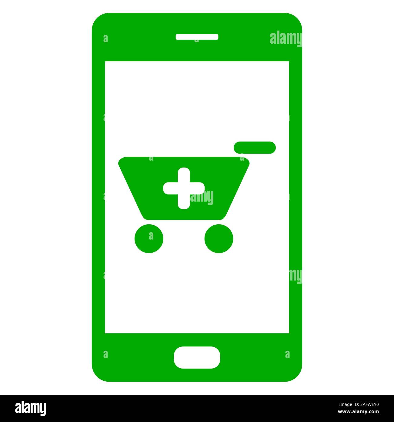 Shopping cart and smartphone Stock Photo - Alamy