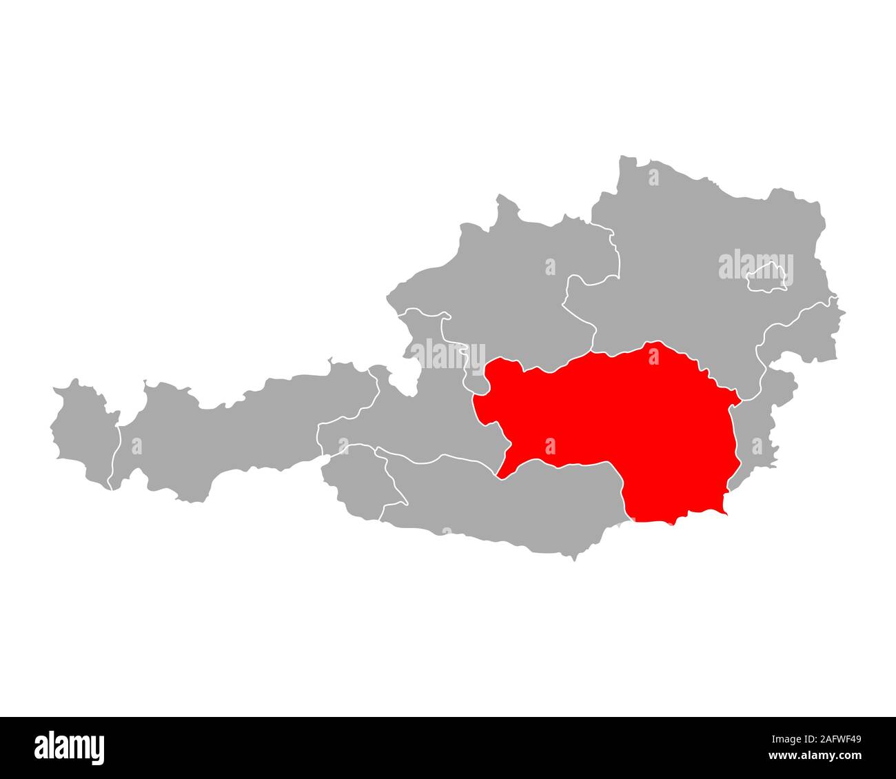 Map of Styria in Austria Stock Photo - Alamy