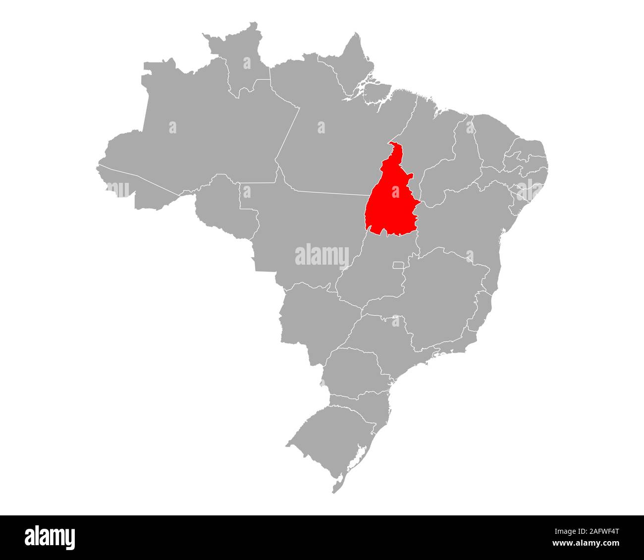 Map of Tocantins in Brazil Stock Photo - Alamy