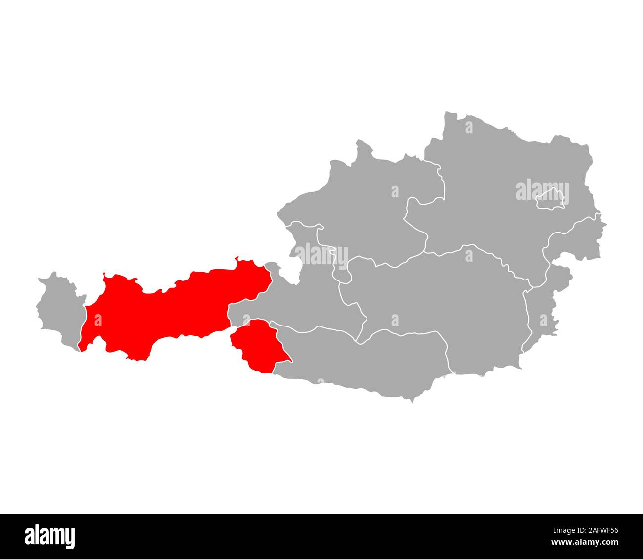 Map of Tyrol in Austria Stock Photo - Alamy