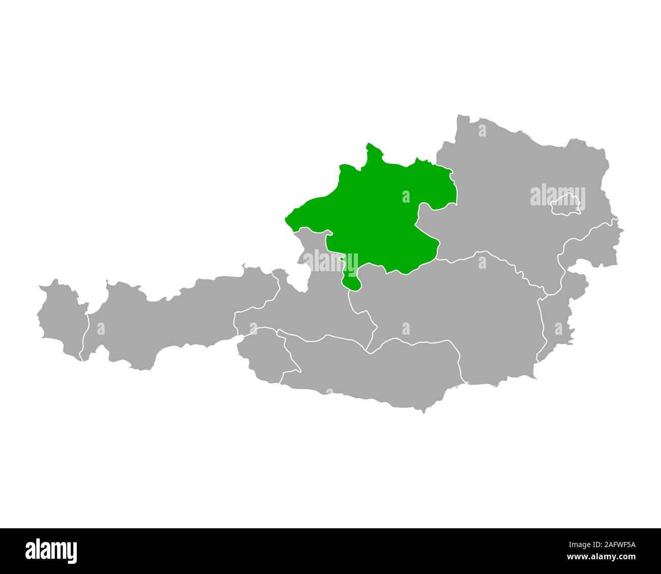 Map of Upper Austria in Austria Stock Photo - Alamy