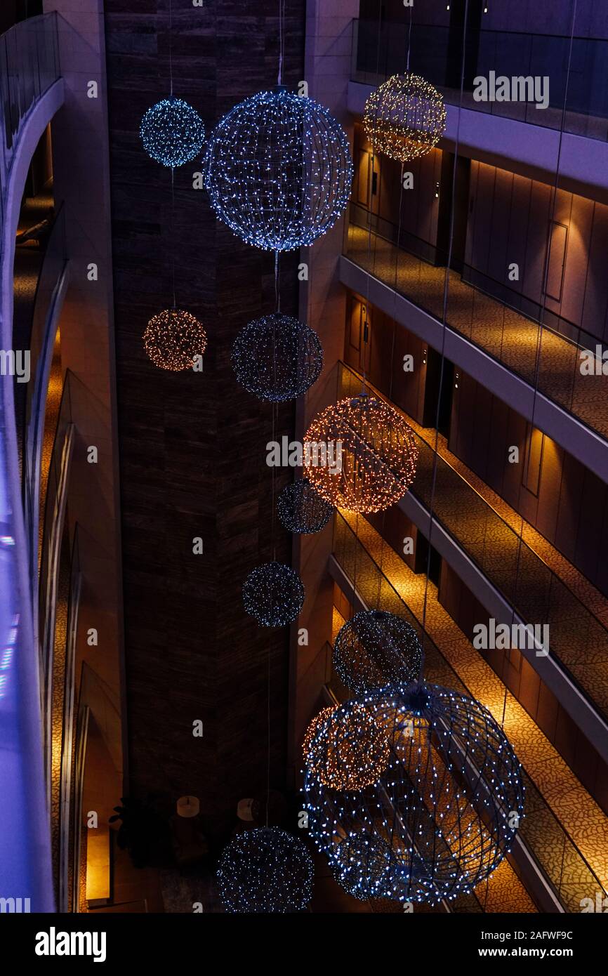 multi colored lights Garland House Interior nice Stock Photo - Alamy