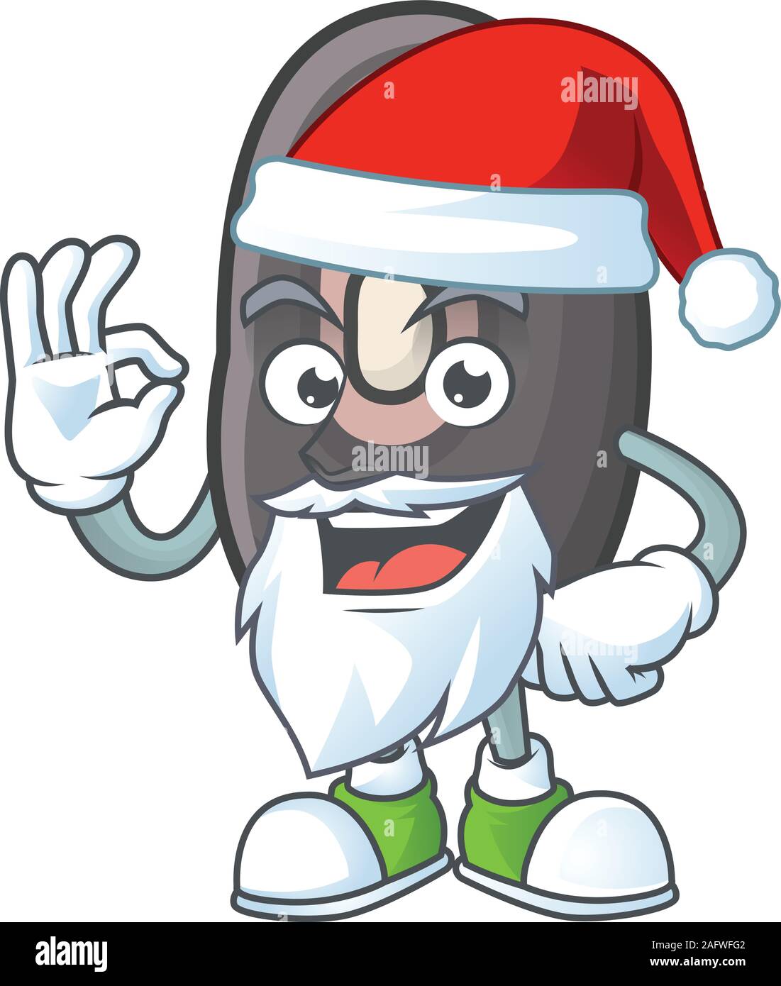 Happy black beans in Santa costume mascot style Stock Vector Image ...