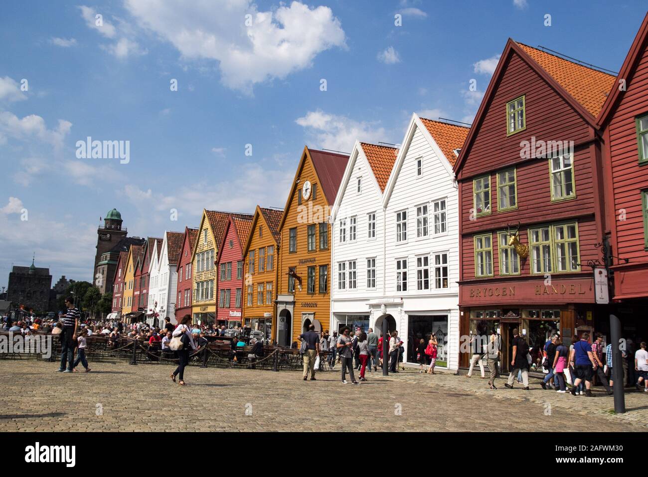 Bergen color houses on norway Stock Photo - Alamy