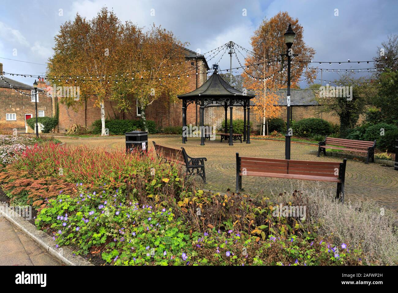 The bandstand at Chatteris village, Cambridgeshire, East Anglia ...