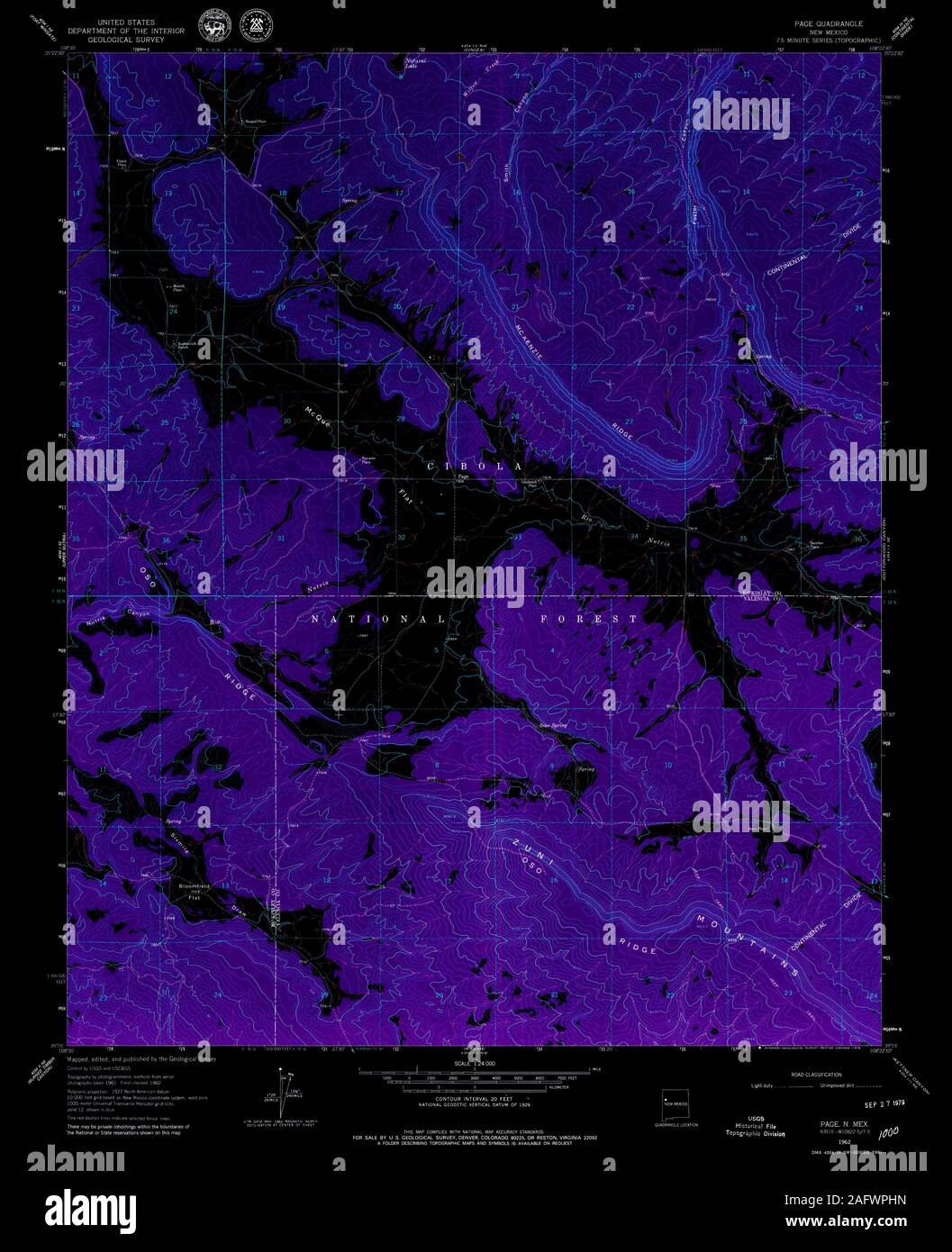 USGS TOPO Map New Mexico NM Page 191797 1962 24000 Inverted Restoration ...
