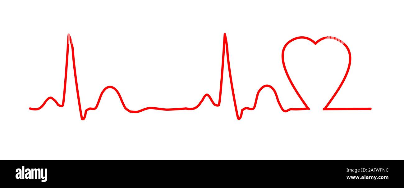 ECG graph with heart Stock Photo - Alamy