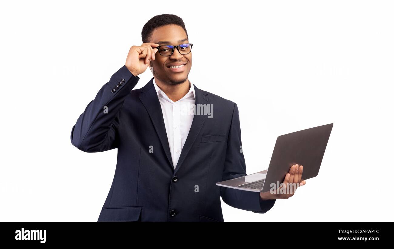 Young architect laptop smiling camera hi-res stock photography and ...