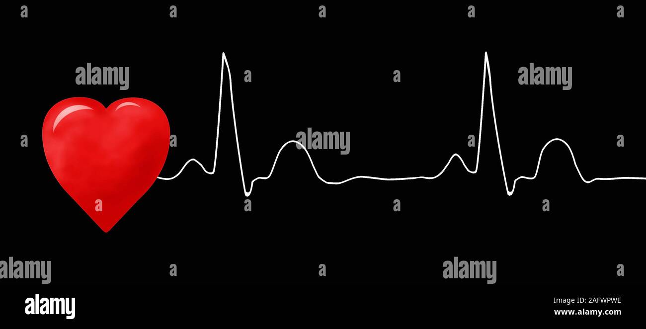 ECG graph and heart Stock Photo - Alamy