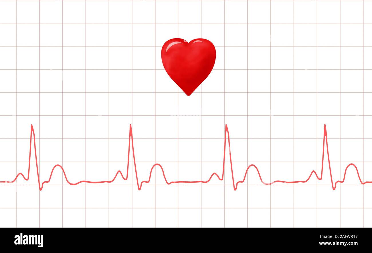 ECG graph and heart Stock Photo - Alamy