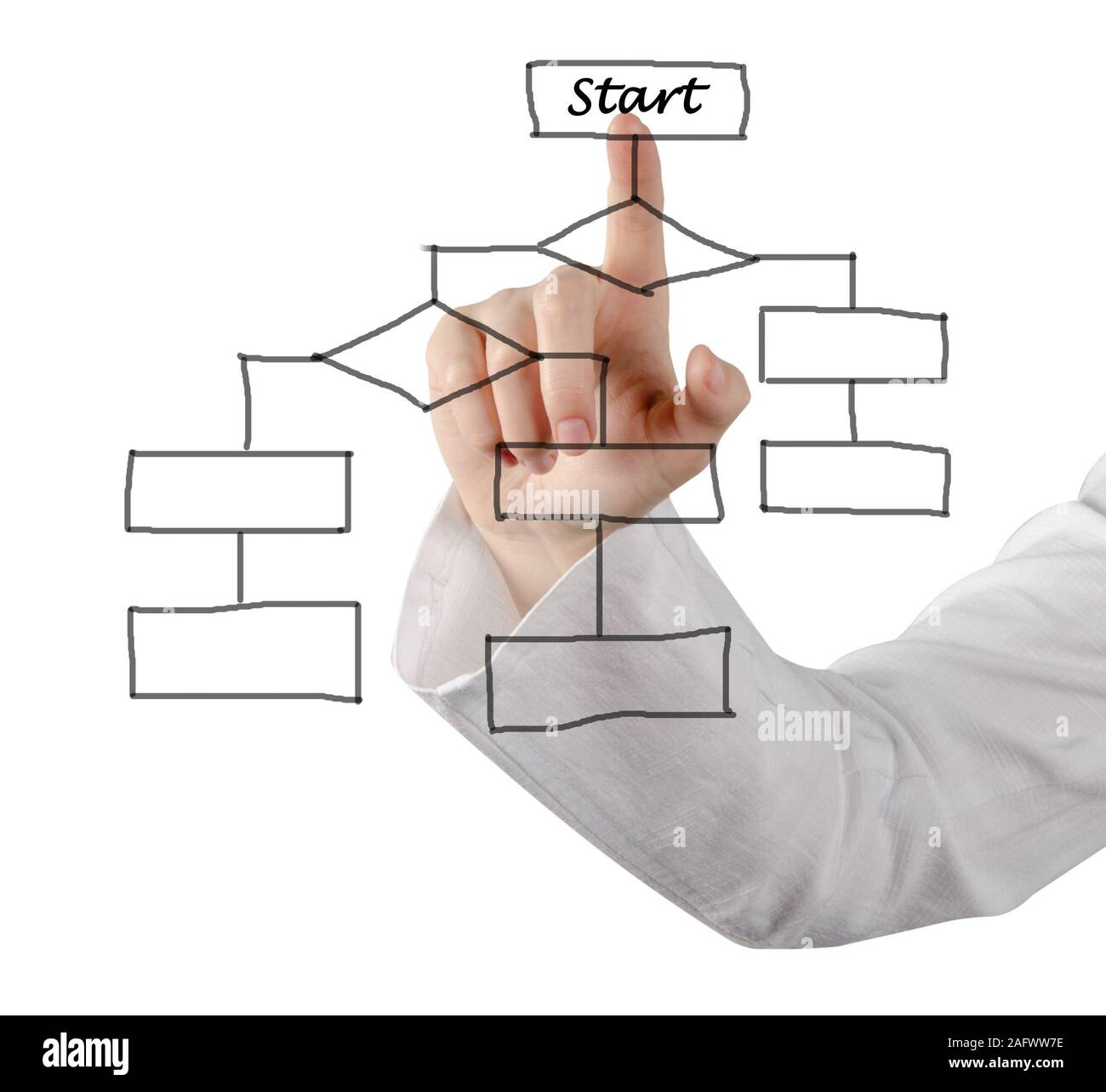 Woman drawing increase diagram hi-res stock photography and images - Alamy