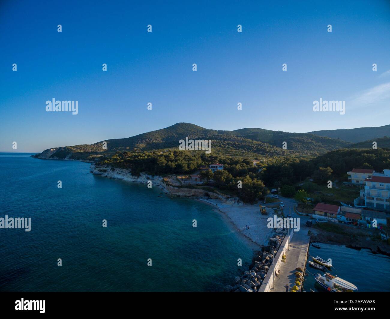Beautiful beach scenery at the ocean in Samos, Greece Stock Photo - Alamy