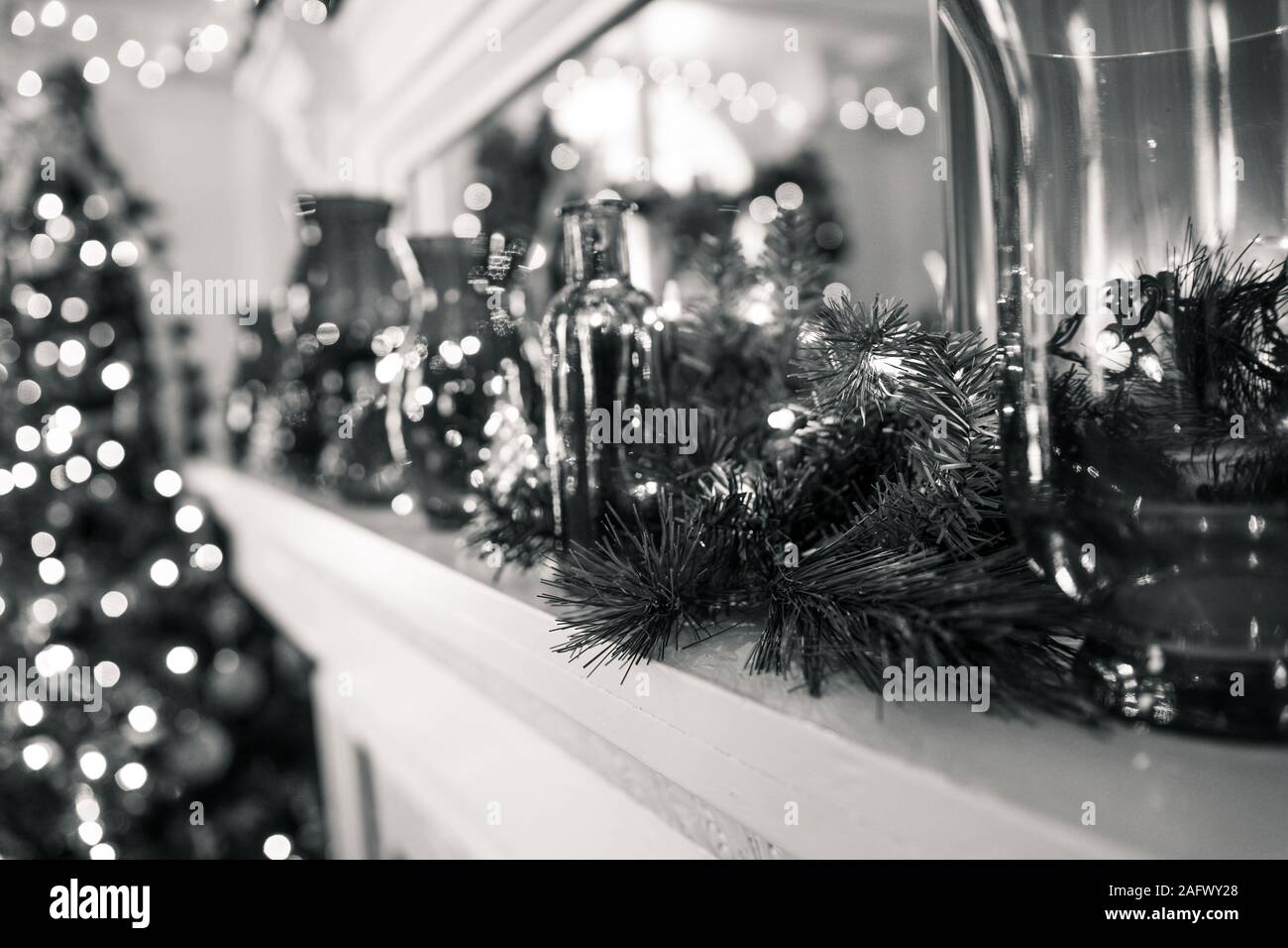 Beautiful festive scenery of a house interior ready for Christmas ...
