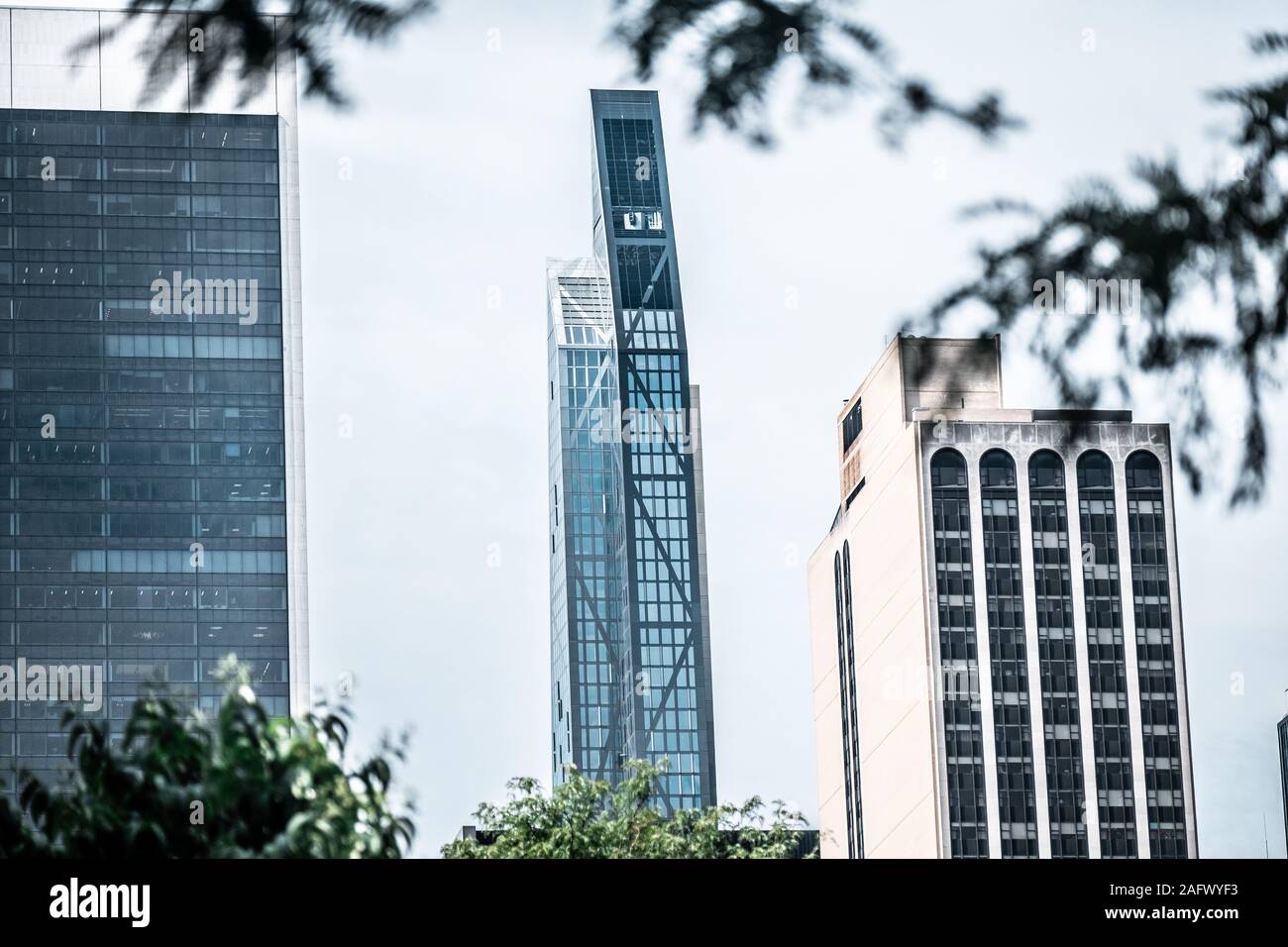 Urban scenery of modern business buildings touching the sky Stock Photo ...