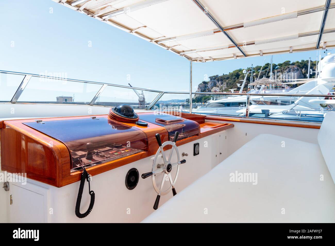 Closeup shot of a front part of a yacht under the clear sky Stock Photo ...