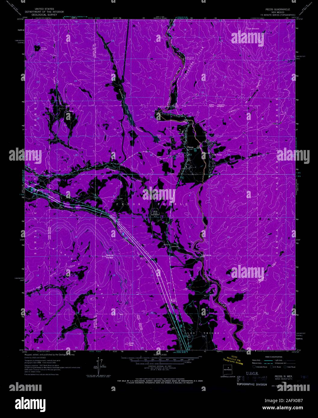 Map of pecos new mexico hi-res stock photography and images - Alamy