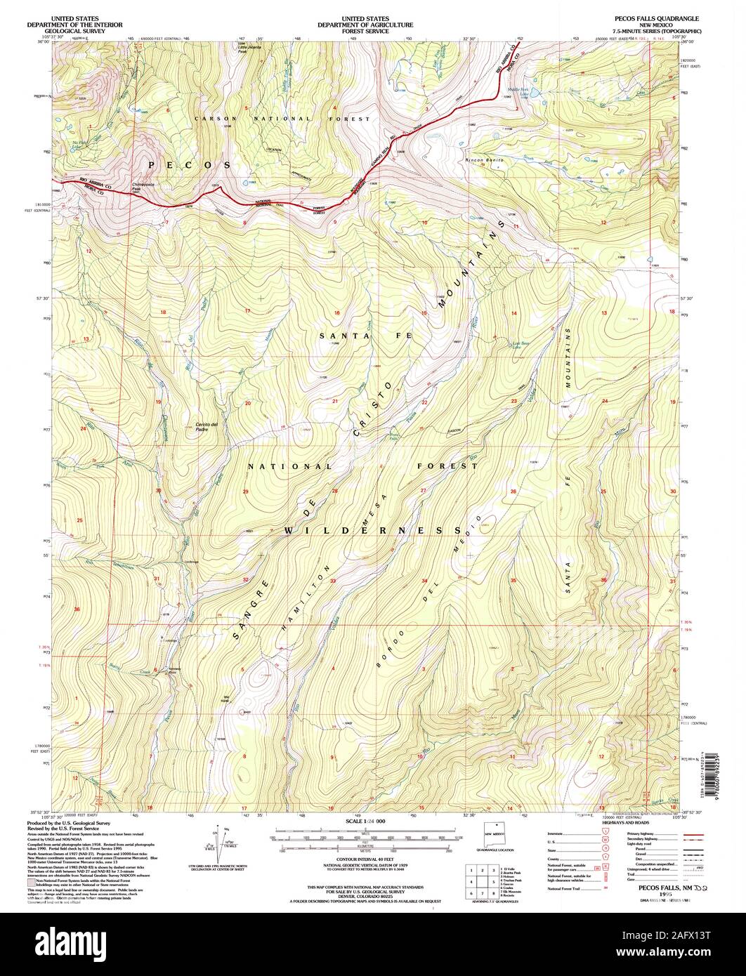 Map of pecos new mexico hi-res stock photography and images - Alamy