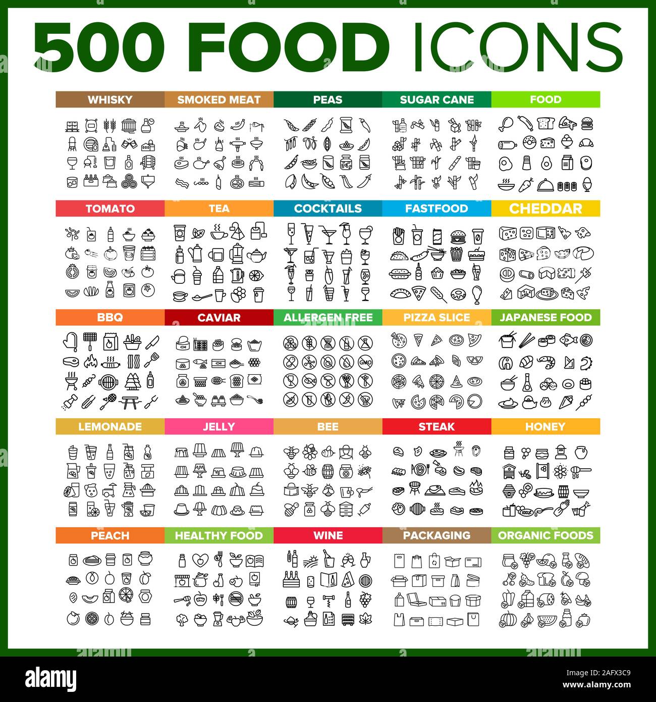 Big set japanese food Stock Vector Images - Alamy