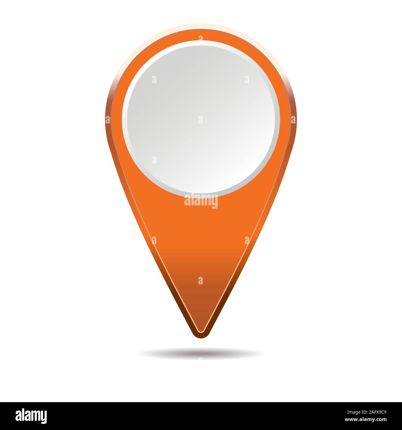 Orange geo position sign with shadow. Vector EPS 10 Stock Vector Image ...