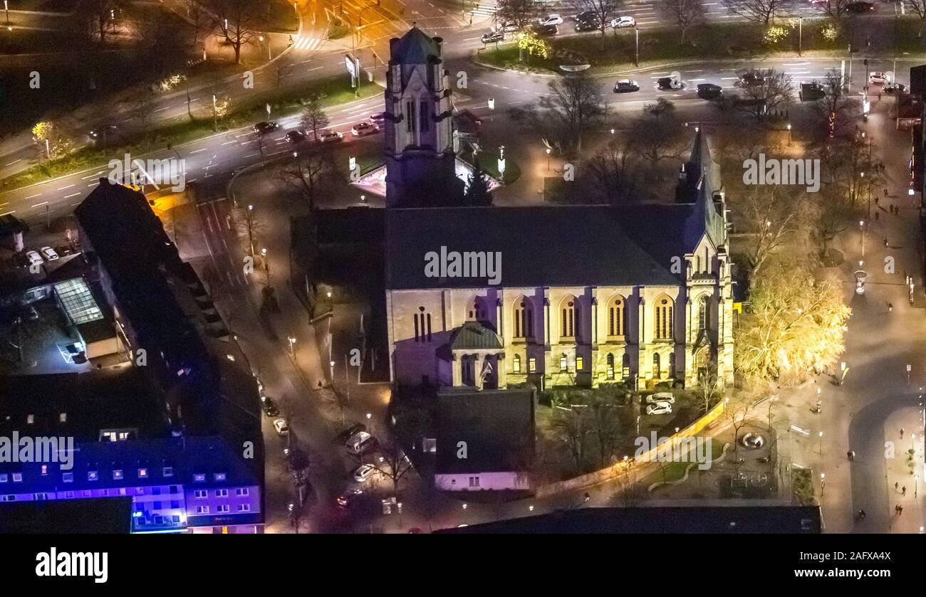 aerial photo, Essen Mitte, church St. Gertrud, Rottstraße, city centre ...