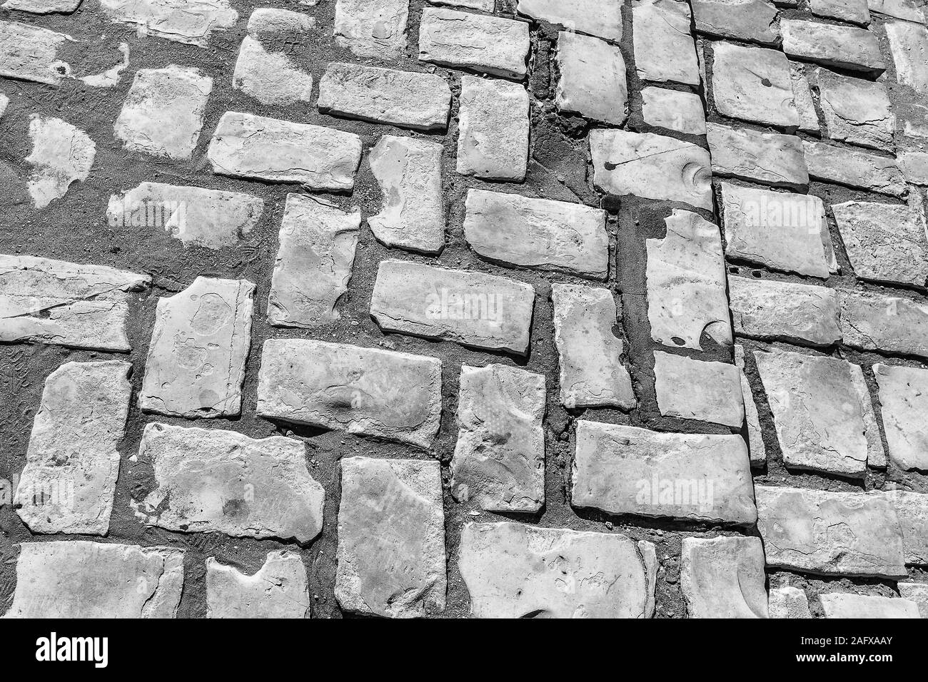 Brick stone street road background. Gray pavement texture Stock Photo ...