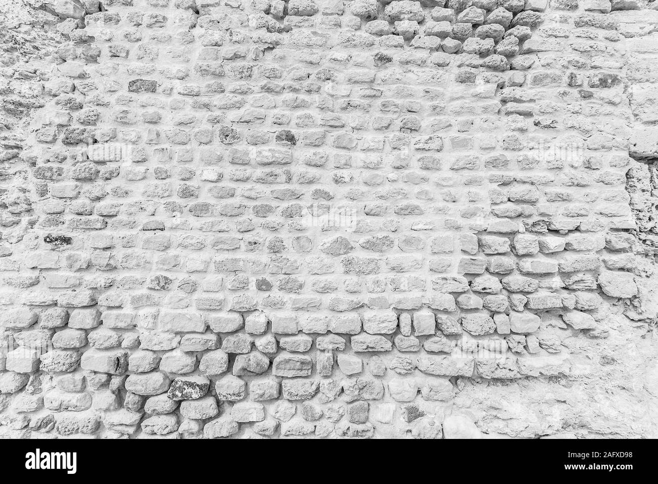 Background of ancient stone wall. Texture of old brick. Roman ...