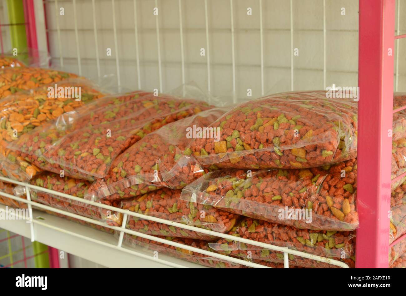 instant pet food plastic bag packing for sale on shelf Stock Photo - Alamy