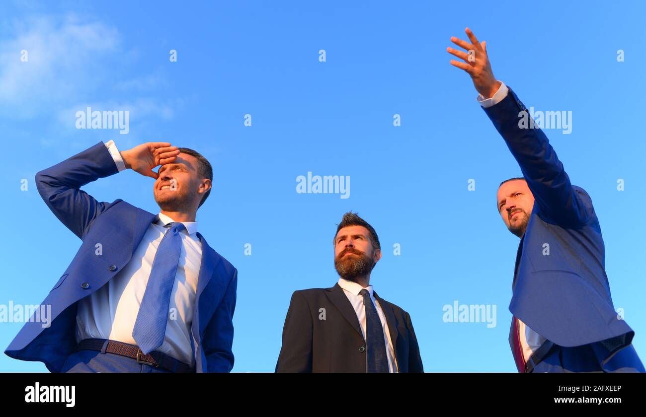 Business, confidence and teamwork concept. Businessmen with smiling ...