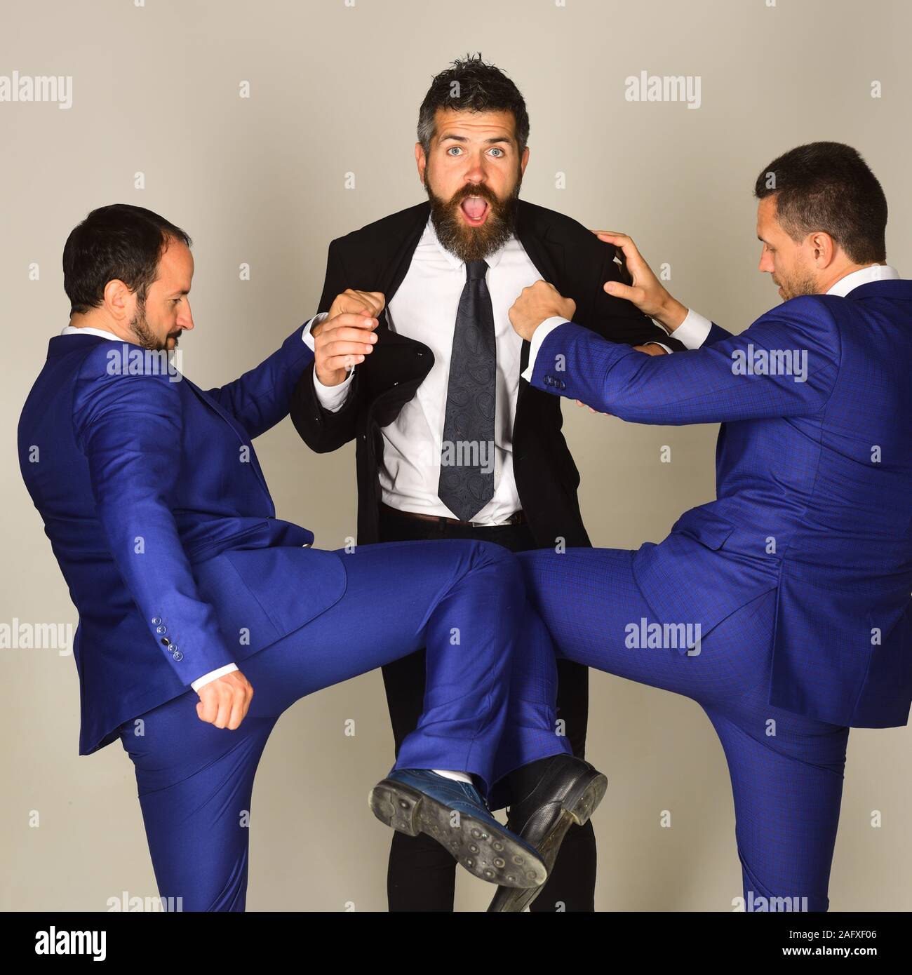 Business and compromise concept. CEOs have fight for business on light ...