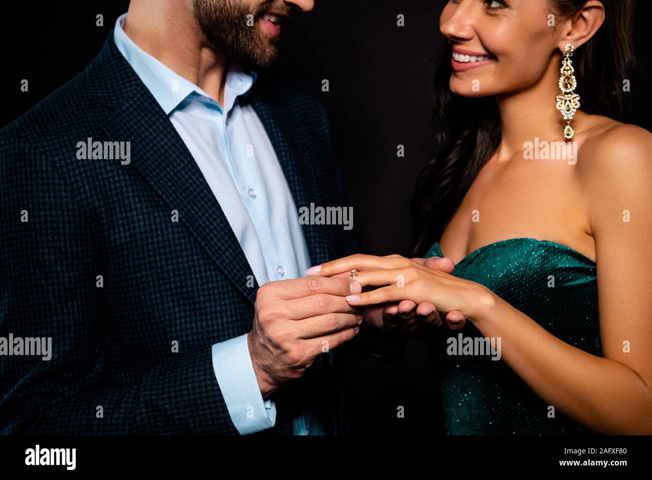 Cropped close-up portrait of his he her she nice gorgeous charming ...