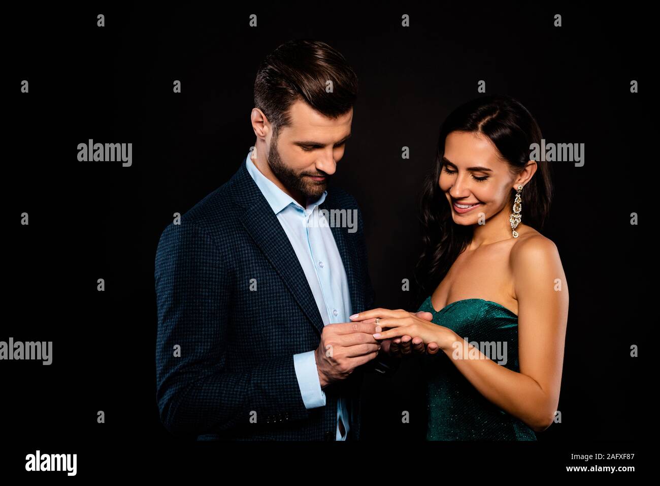 Portrait of his he her she nice-looking gorgeous perfect attractive ...