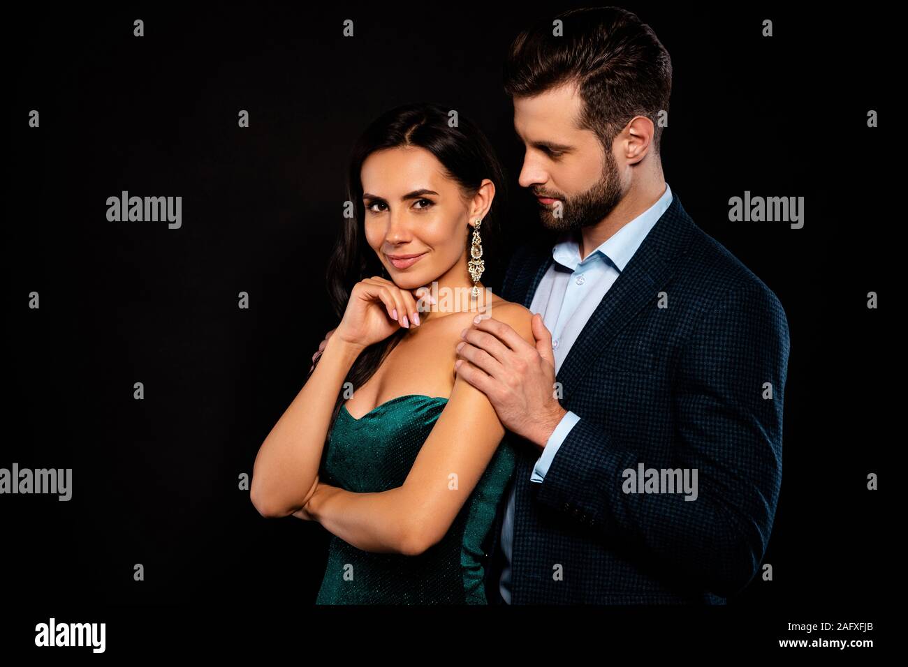 Portrait of his he her she nice-looking fascinating magnificent shine ...