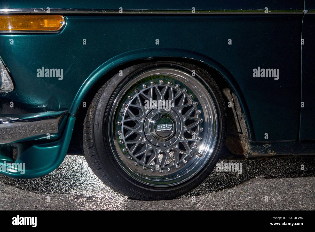 BBS alloy wheel on a BMW 2002 classic German sports saloon Stock Photo ...