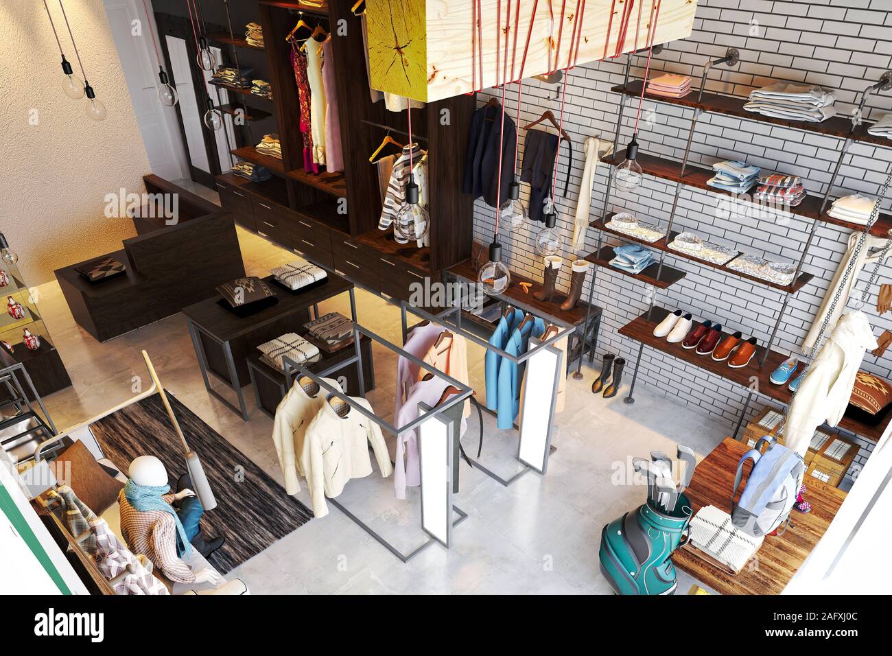 3d render of fashion store Stock Photo - Alamy