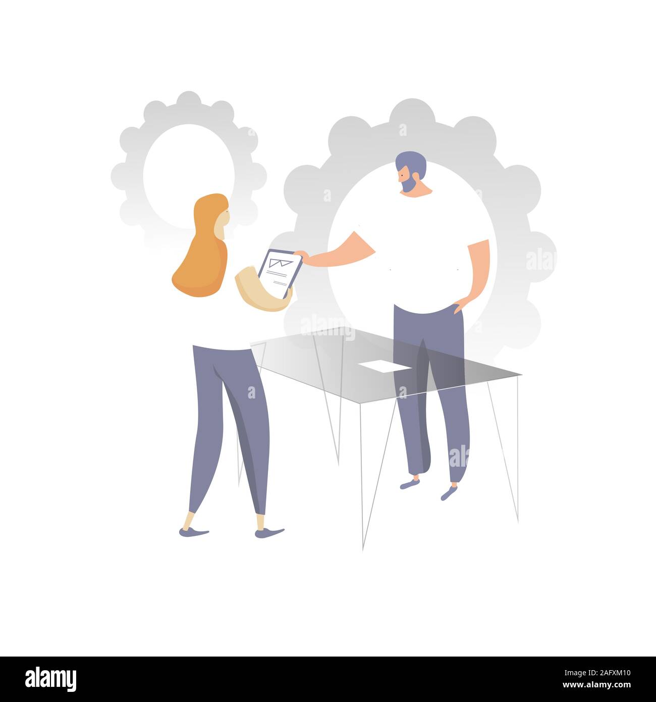 Man woman working customer service Cut Out Stock Images & Pictures - Alamy