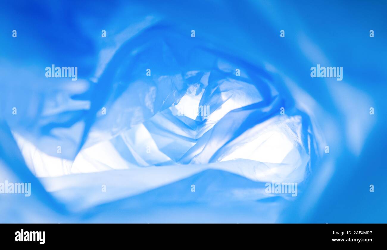 Full Frame Shot Of blue Curled Plastic Bag Stock Photo - Alamy