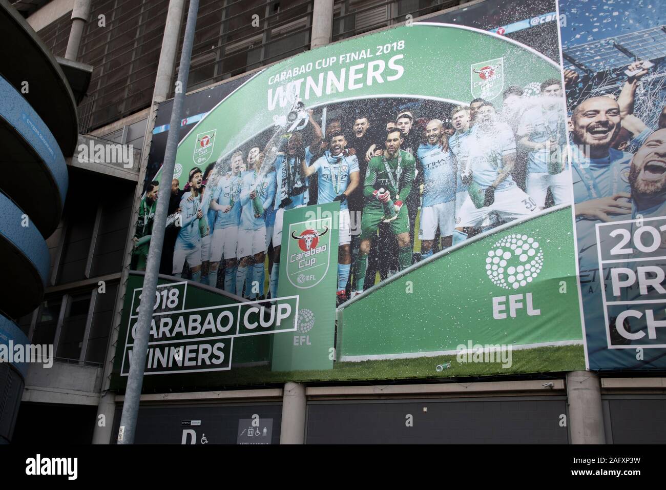 Billboard About The Champions Of Manchester City Football Club At ...