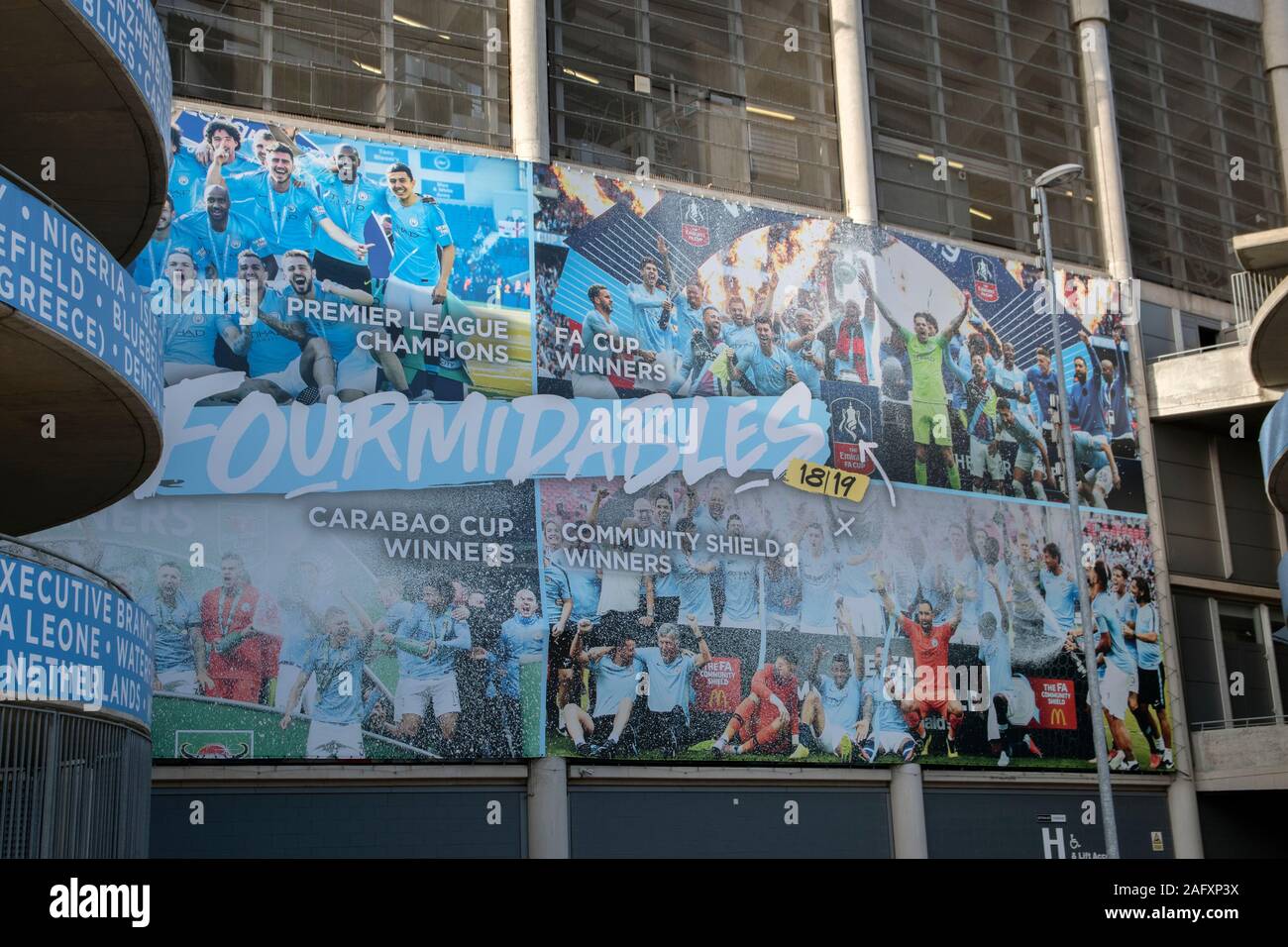 Billboard About The Champions Of Manchester City Football Club At ...